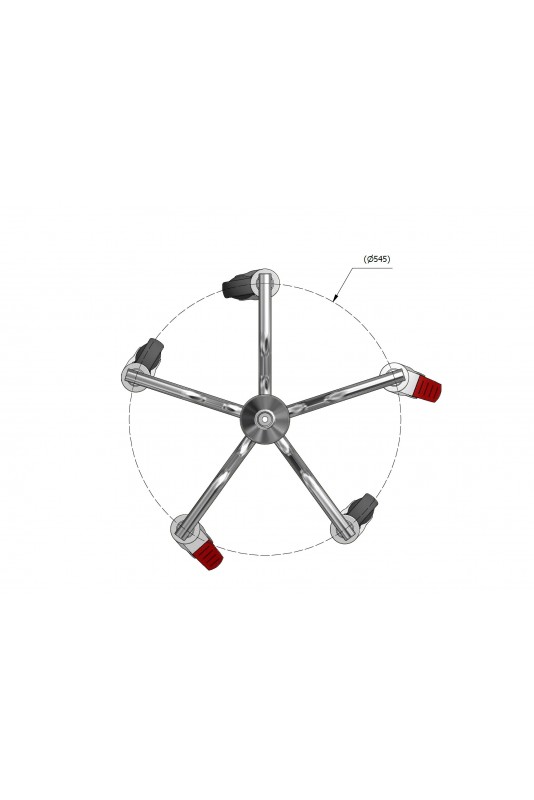 Wheelbase, straight legs, IV-stands, in stainless steel (AIS
