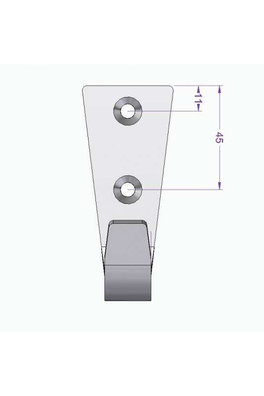 Wall bracket bed Gallows in stainless steel to Ø38 mm. tubes