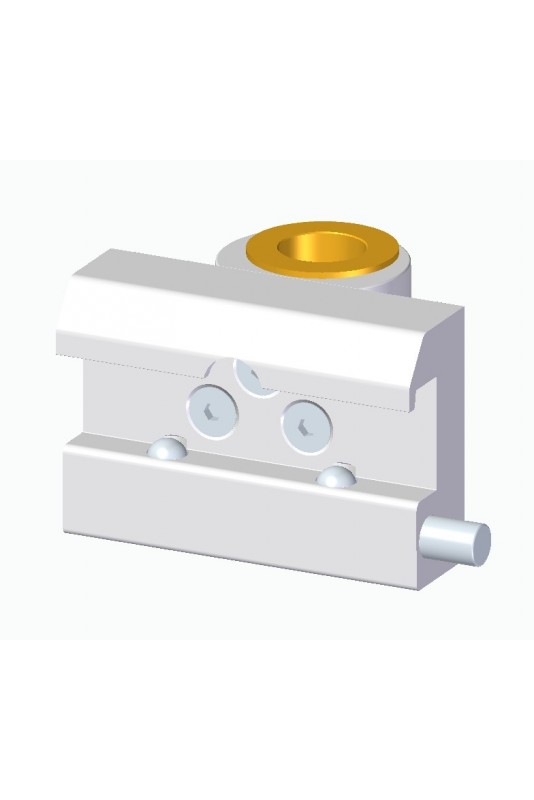 Slide clamp, wide model with two-ball clasp with fixing devi